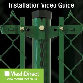 Green PVC Coated Chain-link Fencing and Posts, 180cm (6ft) High